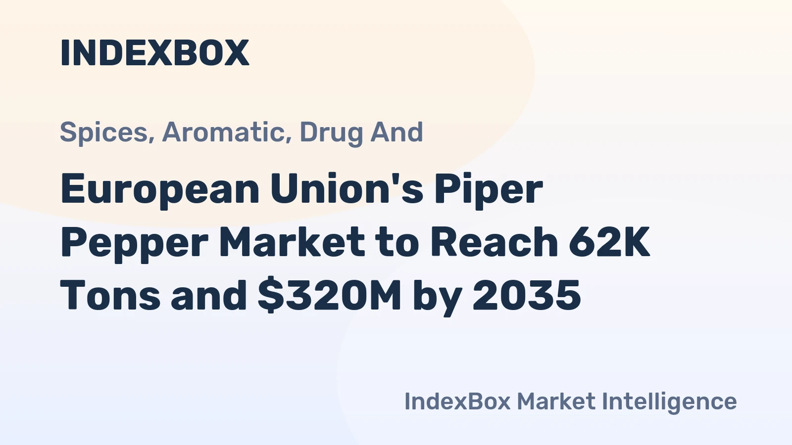 European Union's Piper Pepper Market to Reach 62K Tons and $320M by 2035