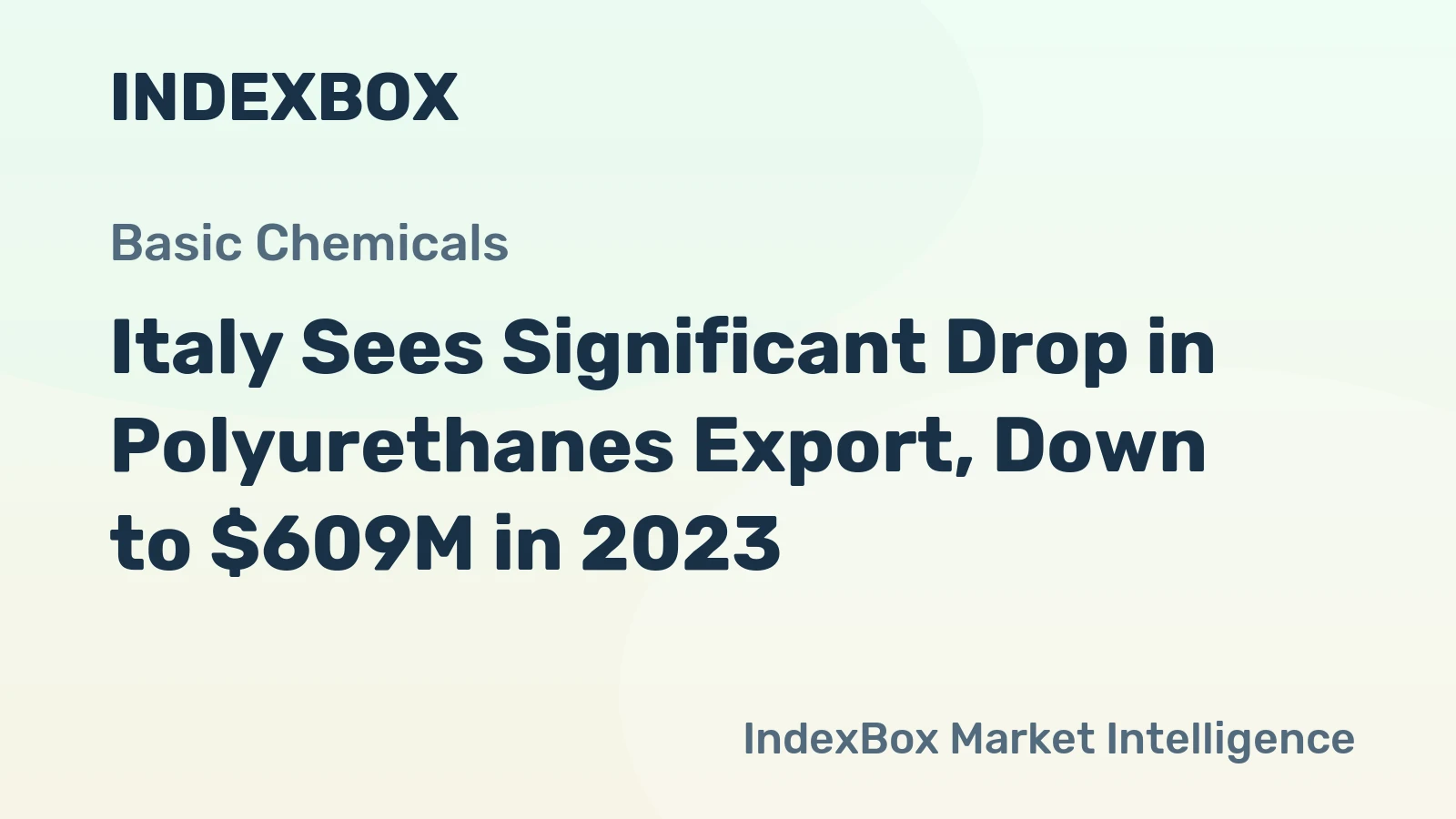 Italy Sees Significant Drop in Polyurethanes Export, Down to $609M in 2023