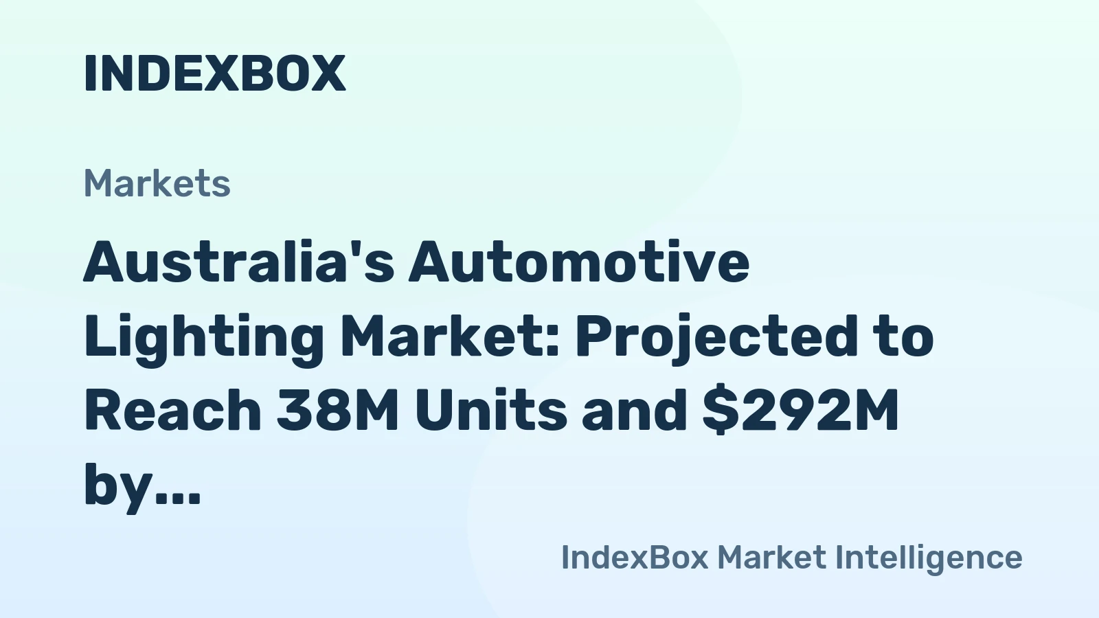 Australia's Automotive Lighting Market: Projected to Reach 38M Units and $292M by 2035