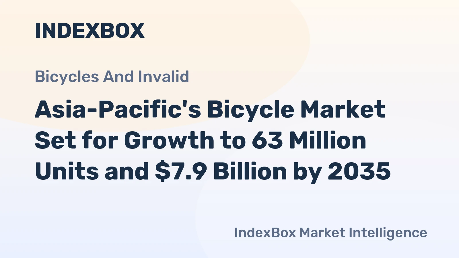 Asia-Pacific's Bicycle Market Set for Growth to 63 Million Units and $7.9 Billion by 2035