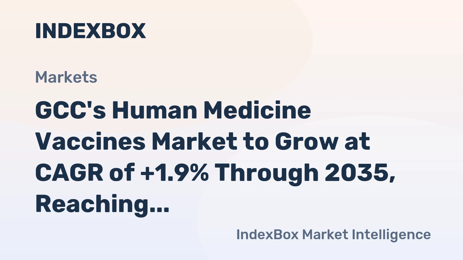 GCC's Human Medicine Vaccines Market to Grow at CAGR of +1.9% Through 2035, Reaching 2.2K tons