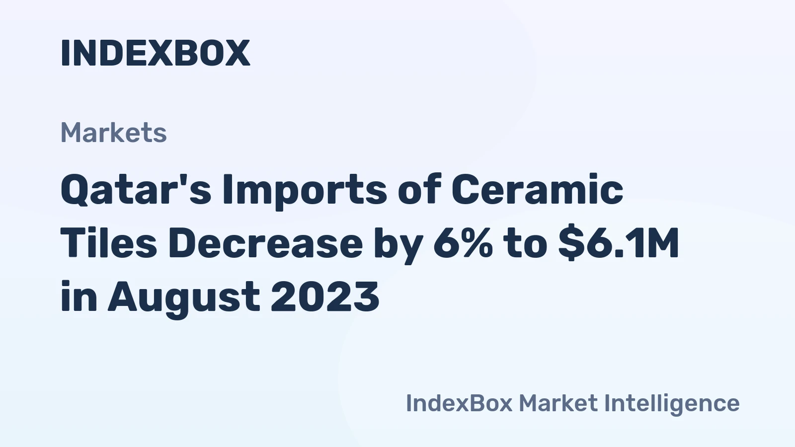 Qatar's Imports of Ceramic Tiles Decrease by 6% to $6.1M in August 2023