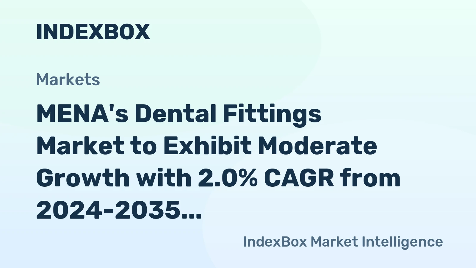 MENA's Dental Fittings Market to Exhibit Moderate Growth with 2.0% CAGR from 2024-2035