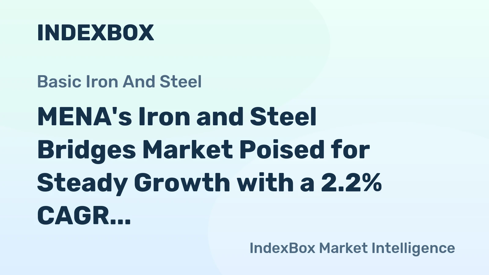 MENA's Iron and Steel Bridges Market Poised for Steady Growth with a 2.2% CAGR in Value