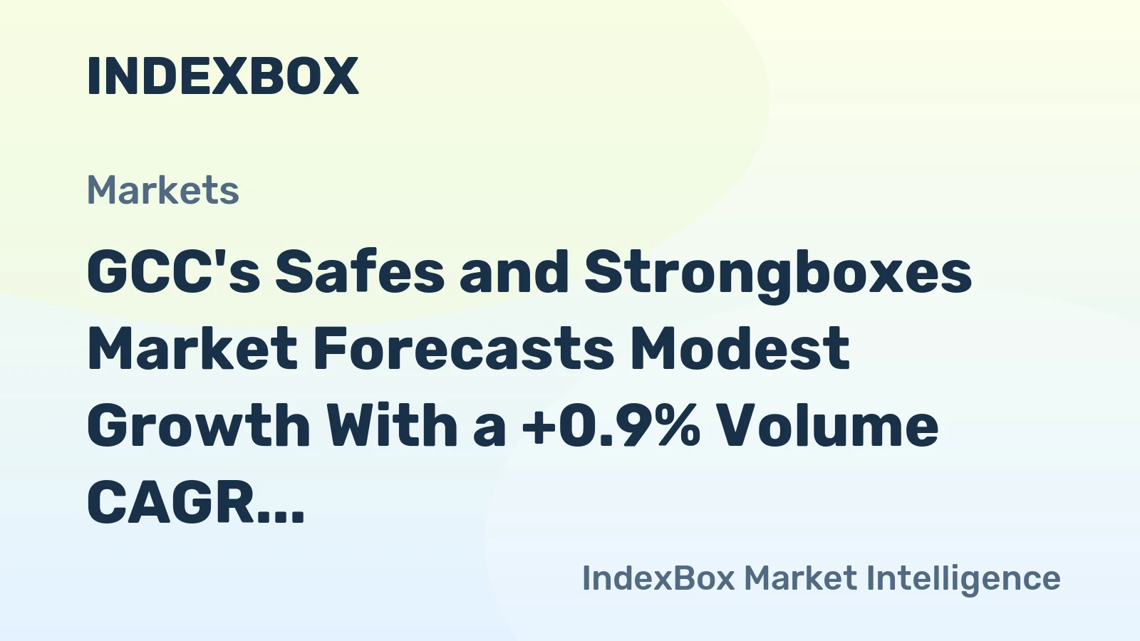 GCC's Safes and Strongboxes Market Forecasts Modest Growth With a +0.9% Volume CAGR Through 2035