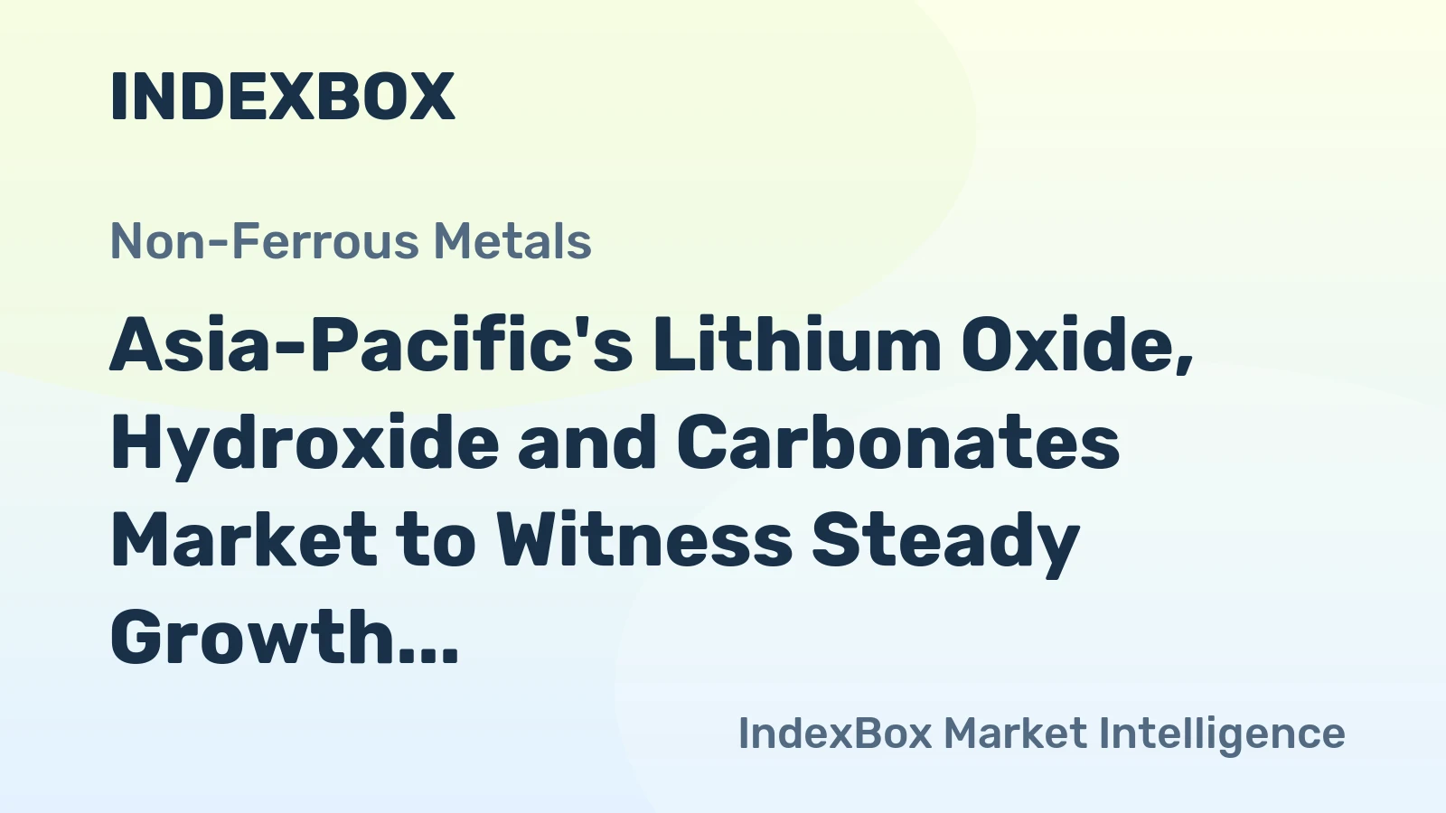 Asia-Pacific's Lithium Oxide, Hydroxide and Carbonates Market to Witness Steady Growth with +2.0% CAGR by 2035