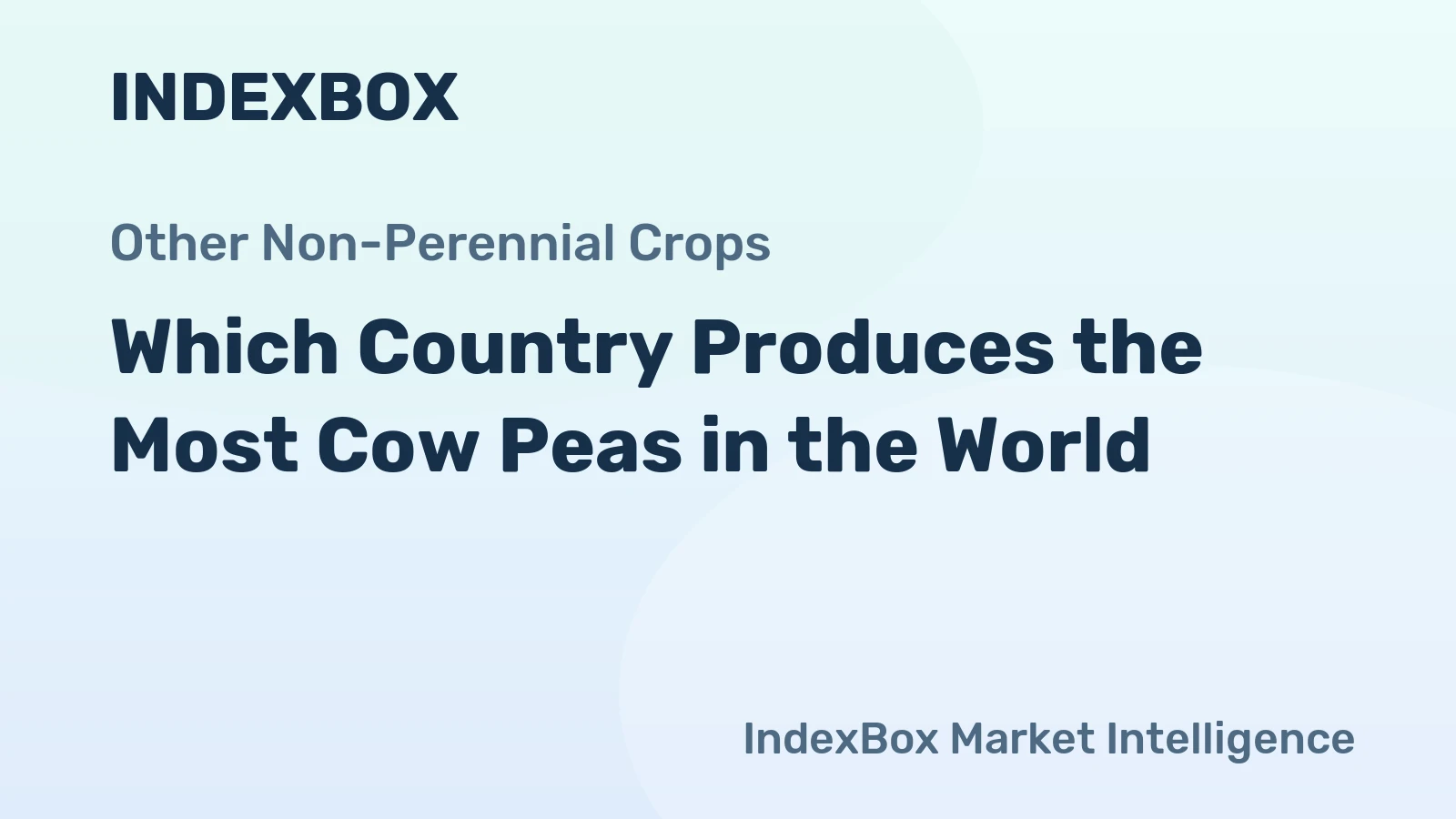 Which Country Produces the Most Cow Peas in the World?