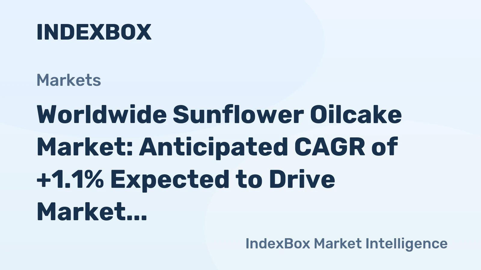 Worldwide Sunflower Oilcake Market: Anticipated CAGR of +1.1% Expected to Drive Market Volume to 112M Tons by 2035