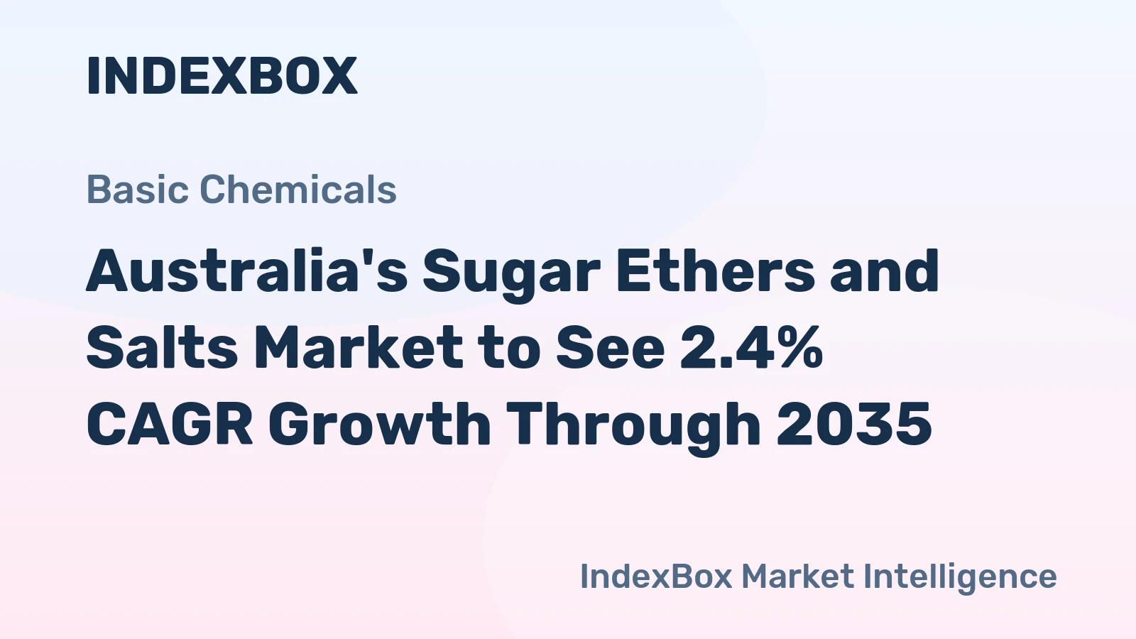 Australia's Sugar Ethers and Salts Market to See 2.4% CAGR Growth Through 2035