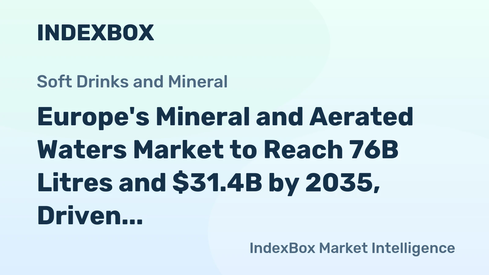Europe's Mineral and Aerated Waters Market to Reach 76B Litres and $31.4B by 2035, Driven by Increasing Demand