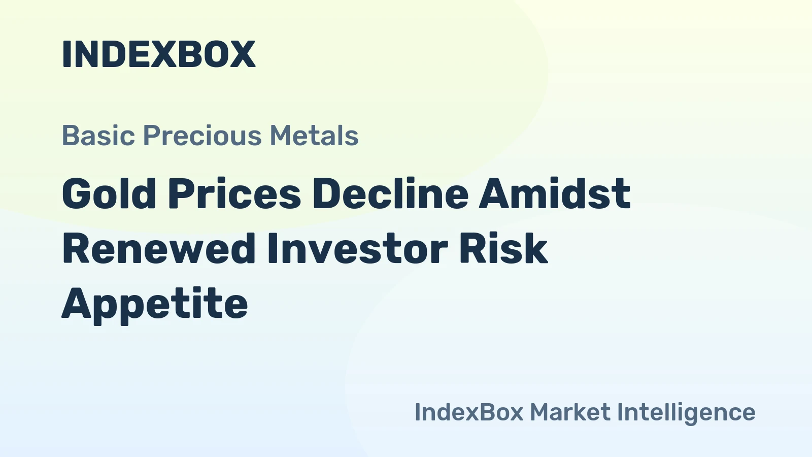 Gold Prices Decline Amidst Renewed Investor Risk Appetite