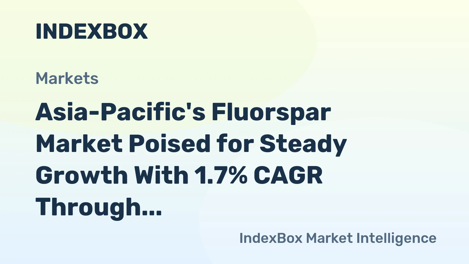 Asia-Pacific's Fluorspar Market Poised for Steady Growth With 1.7% CAGR Through 2035