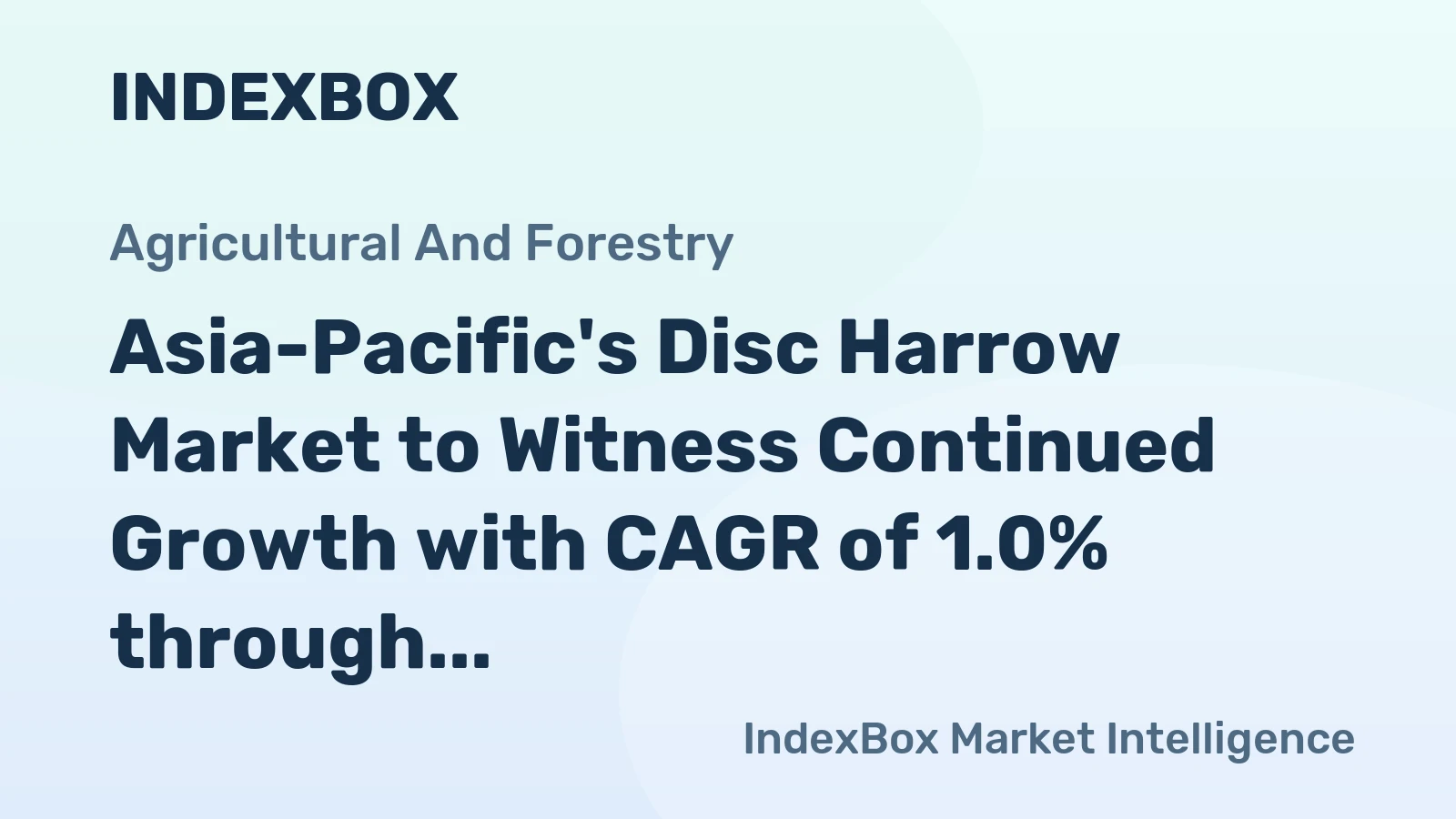 Asia-Pacific's Disc Harrow Market to Witness Continued Growth with CAGR of 1.0% through 2035