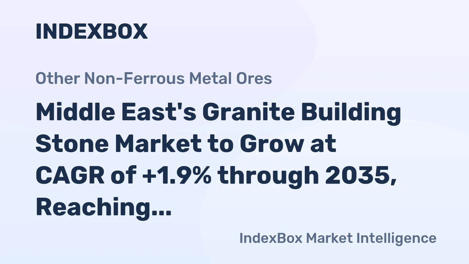 Middle East's Granite Building Stone Market to Grow at CAGR of +1.9% through 2035, Reaching 3.3M tons