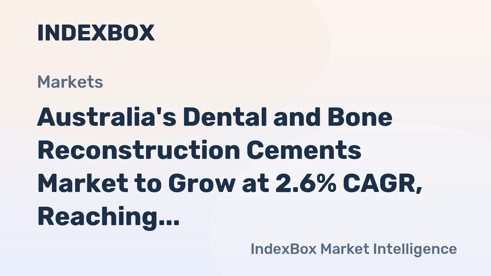 Australia's Dental and Bone Reconstruction Cements Market to Grow at 2.6% CAGR, Reaching $97M by 2035