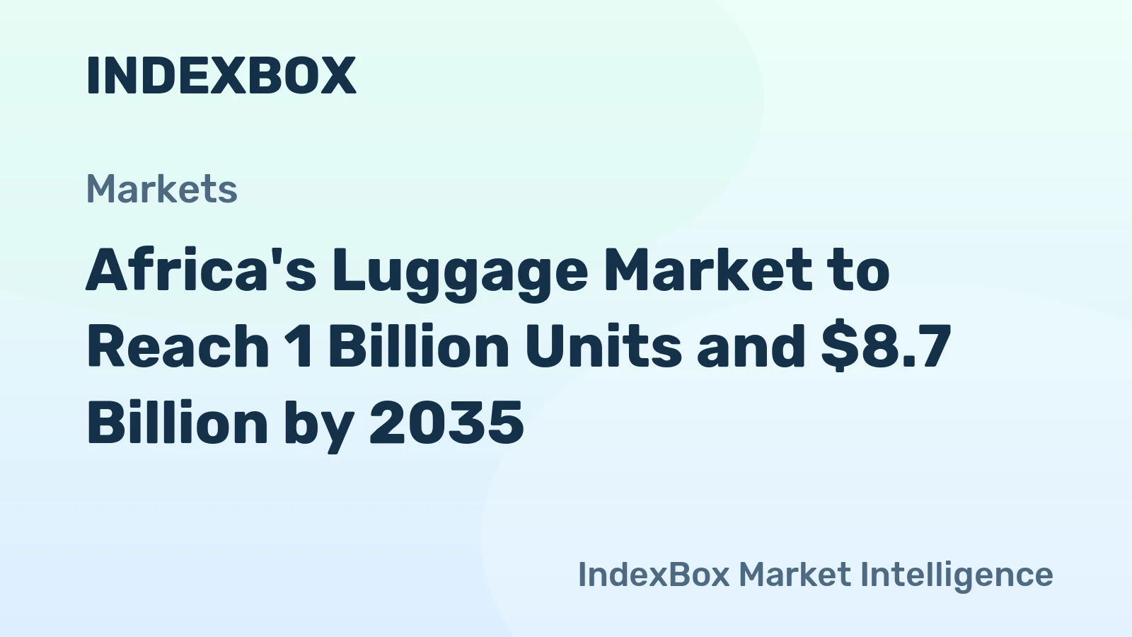 Africa's Luggage Market to Reach 1 Billion Units and $8.7 Billion by 2035