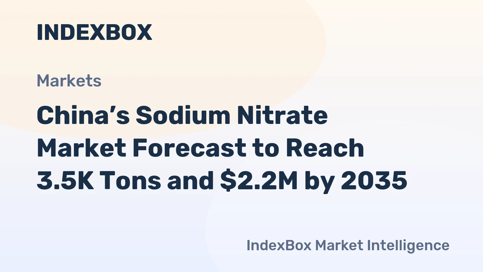 China’s Sodium Nitrate Market Forecast to Reach 3.5K Tons and $2.2M by 2035