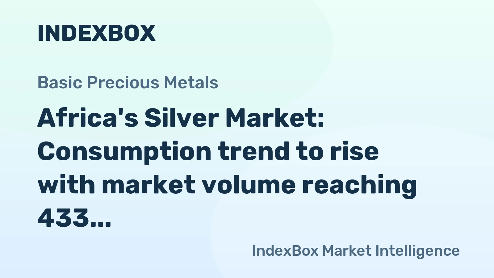 Africa's Silver Market: Consumption trend to rise with market volume reaching 433 tons by 2035 and market value set to reach $346M