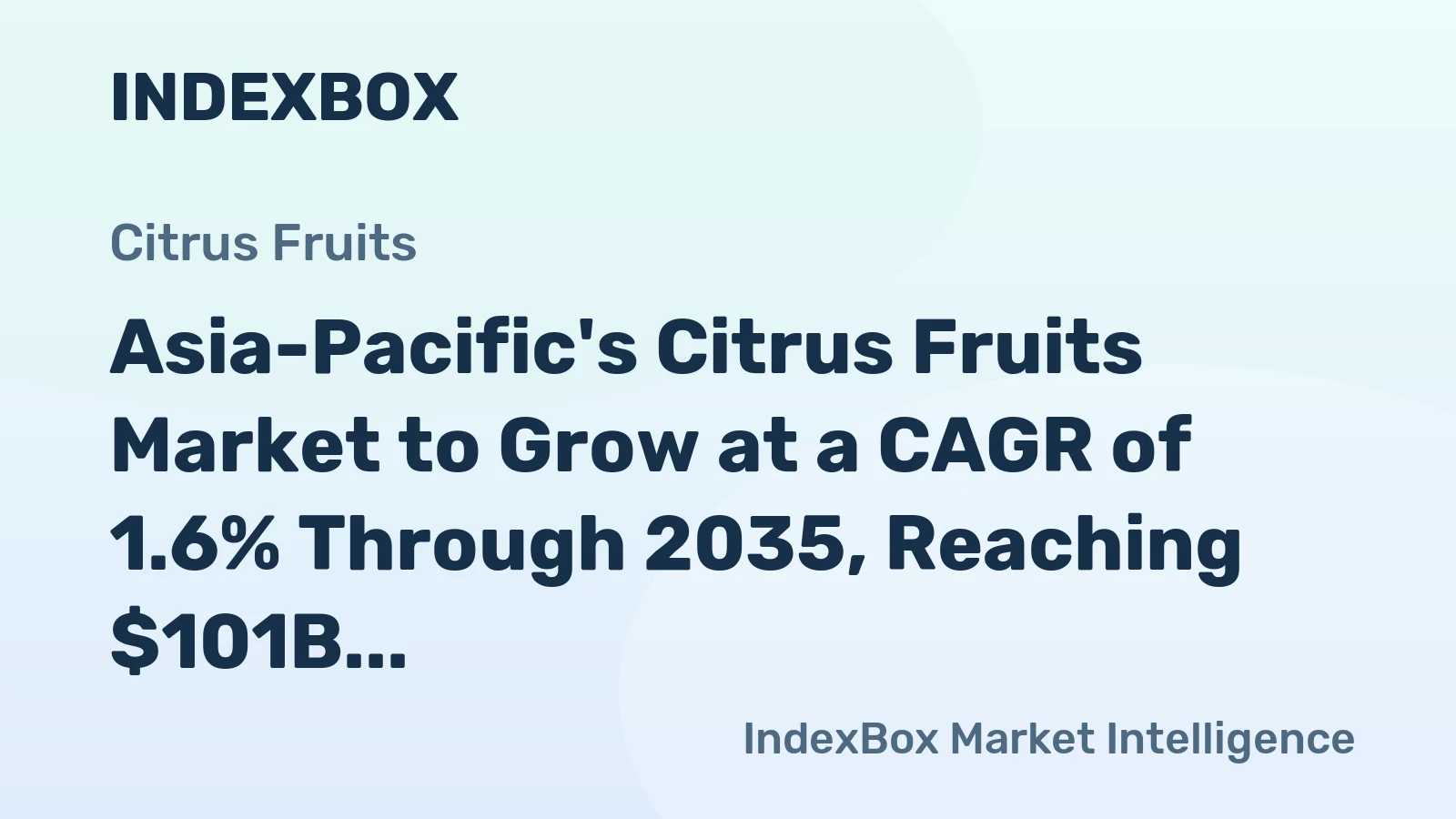 Asia-Pacific's Citrus Fruits Market to Grow at a CAGR of 1.6% Through 2035, Reaching $101B in Value