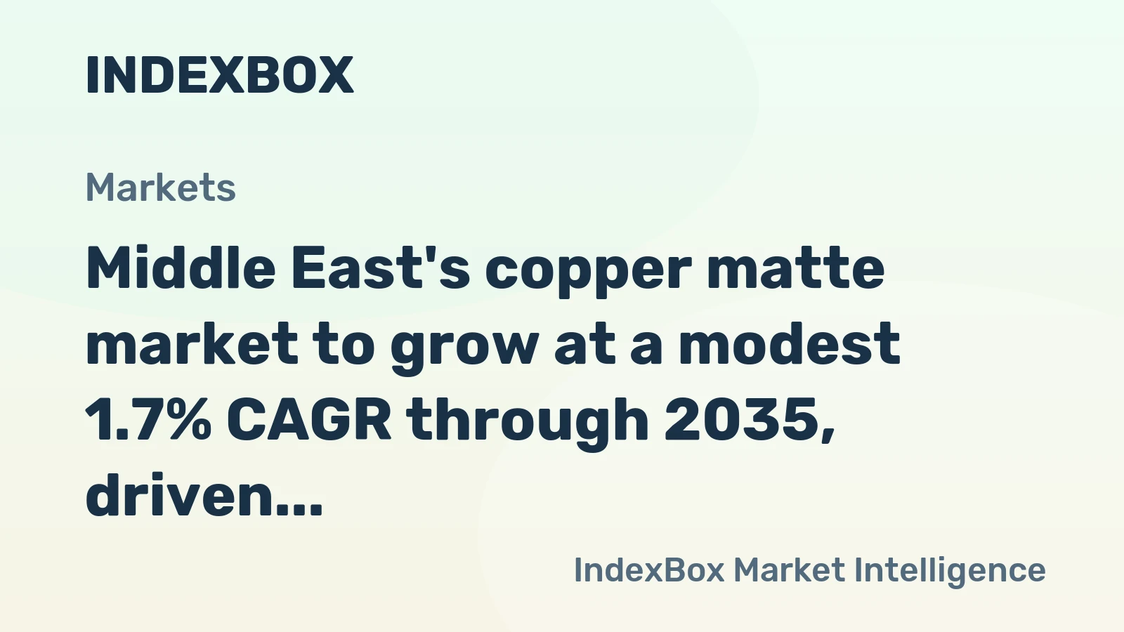 Middle East's copper matte market to grow at a modest 1.7% CAGR through 2035, driven by rising regional demand.
