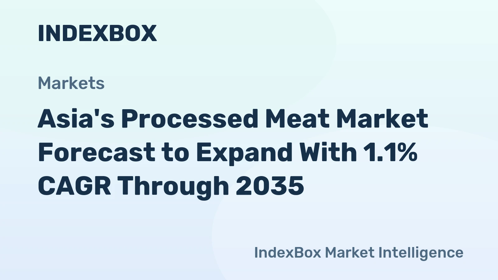 Asia's Processed Meat Market Forecast to Expand With 1.1% CAGR Through 2035