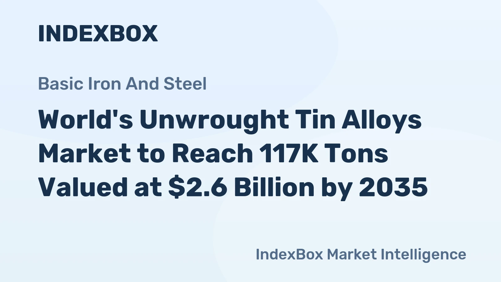 World's Unwrought Tin Alloys Market to Reach 117K Tons Valued at $2.6 Billion by 2035