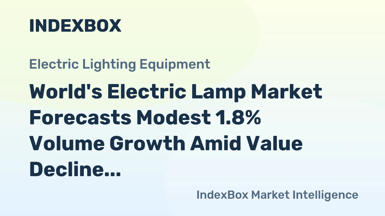 World's Electric Lamp Market Forecasts Modest 1.8% Volume Growth Amid Value Decline