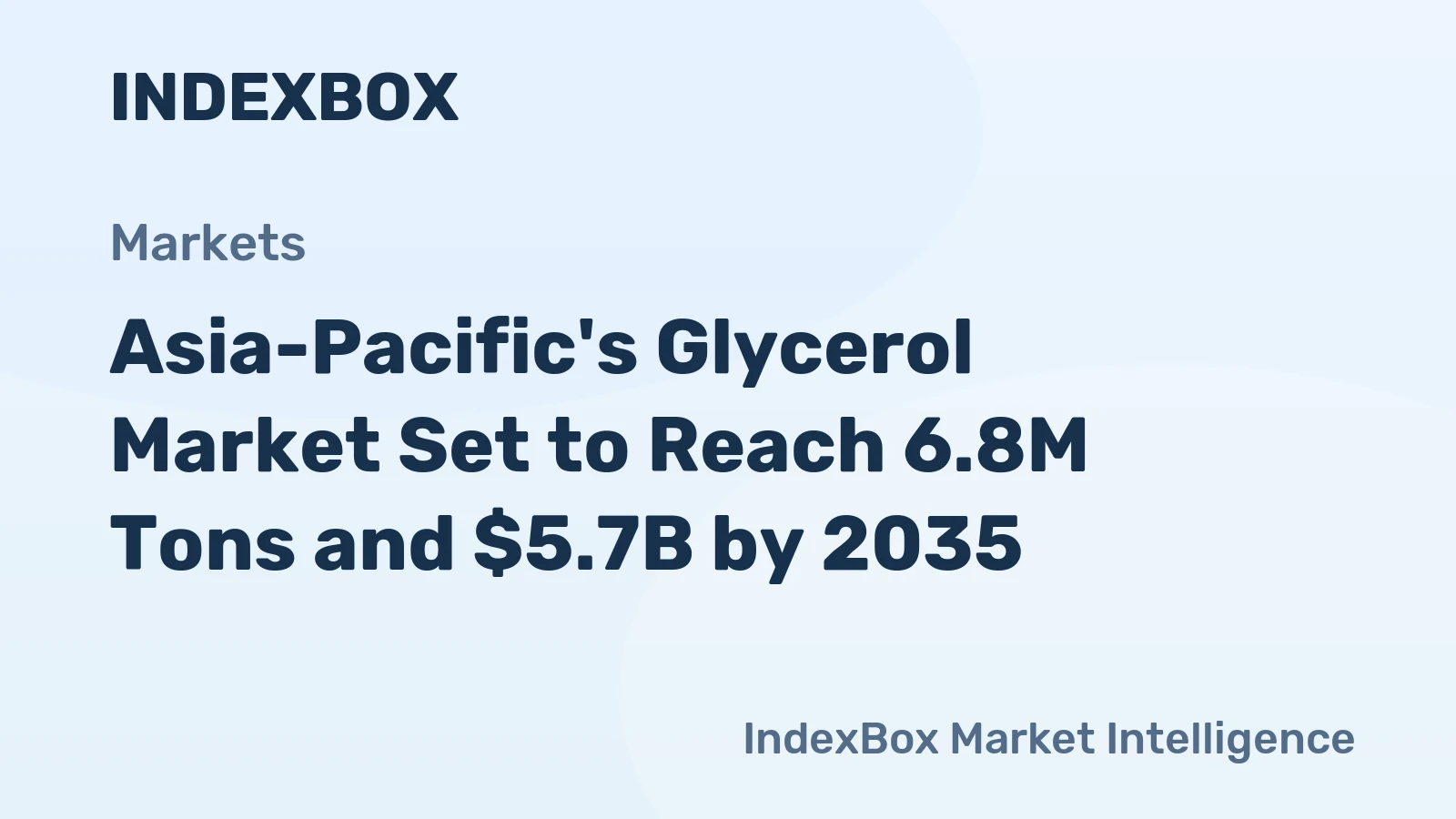 Asia-Pacific's Glycerol Market Set to Reach 6.8M Tons and $5.7B by 2035