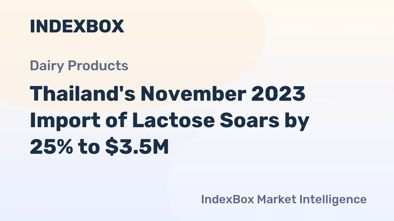 Thailand's November 2023 Import of Lactose Soars by 25% to $3.5M