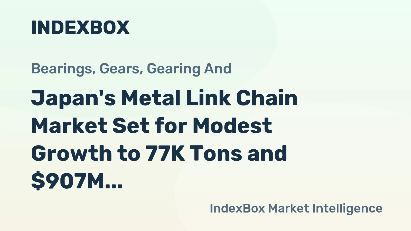 Japan's Metal Link Chain Market Set for Modest Growth to 77K Tons and $907M by 2035