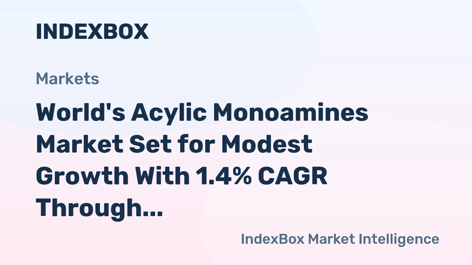 World's Acylic Monoamines Market Set for Modest Growth With 1.4% CAGR Through 2035