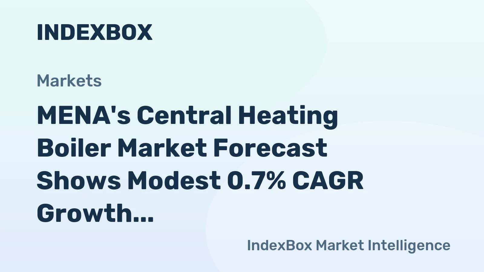 MENA's Central Heating Boiler Market Forecast Shows Modest 0.7% CAGR Growth Through 2035
