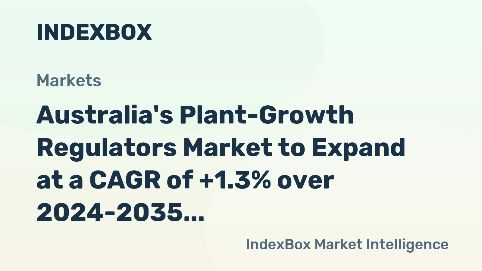 Australia's Plant-Growth Regulators Market to Expand at a CAGR of +1.3% over 2024-2035, Reaching 303K Tons