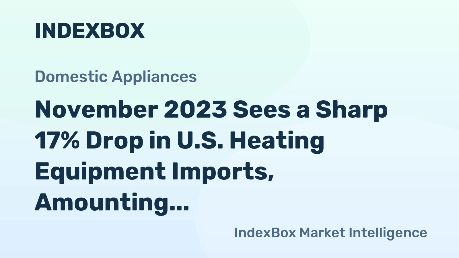 November 2023 Sees a Sharp 17% Drop in U.S. Heating Equipment Imports, Amounting to $166M