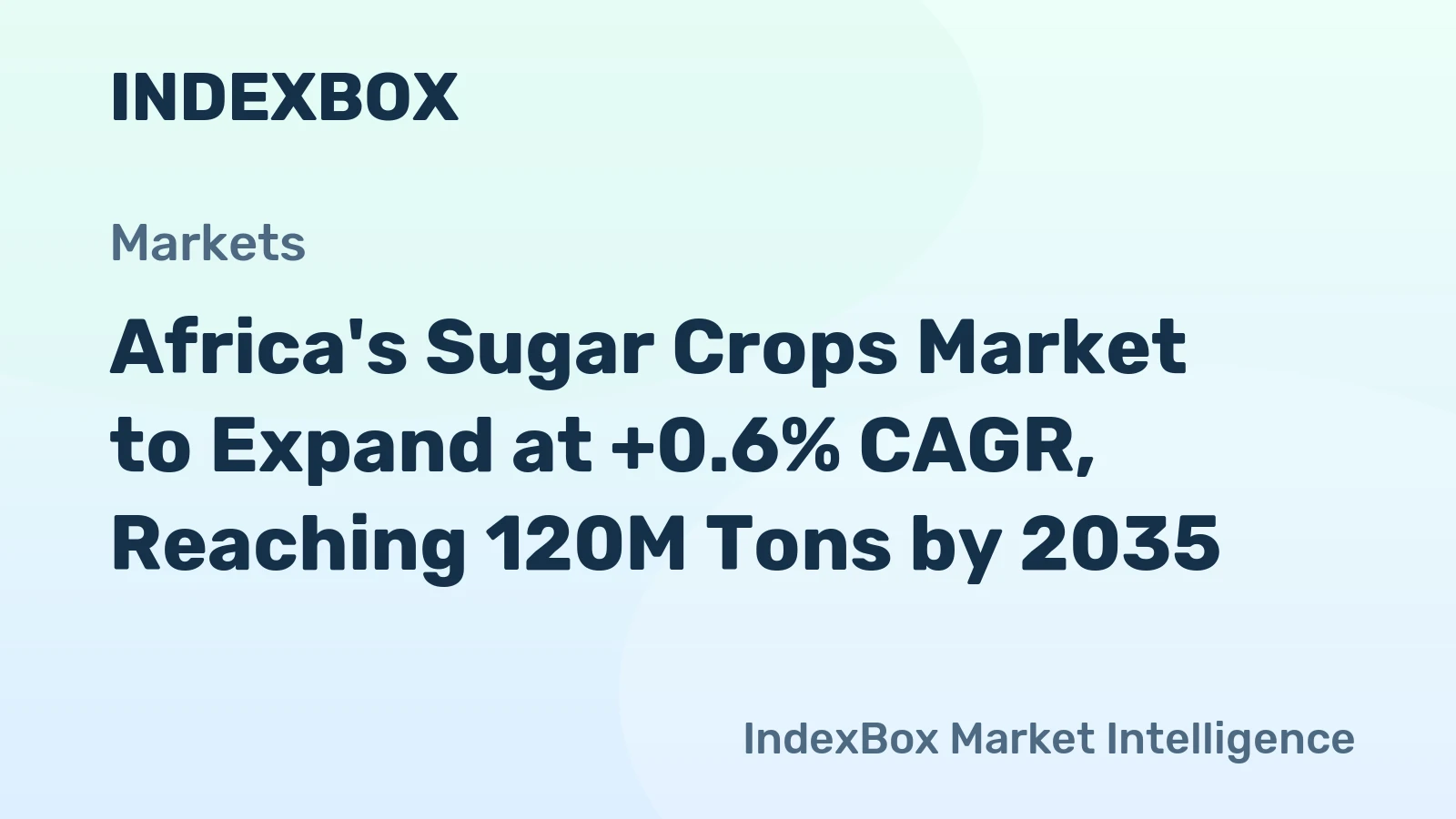 Africa's Sugar Crops Market to Expand at +0.6% CAGR, Reaching 120M Tons by 2035