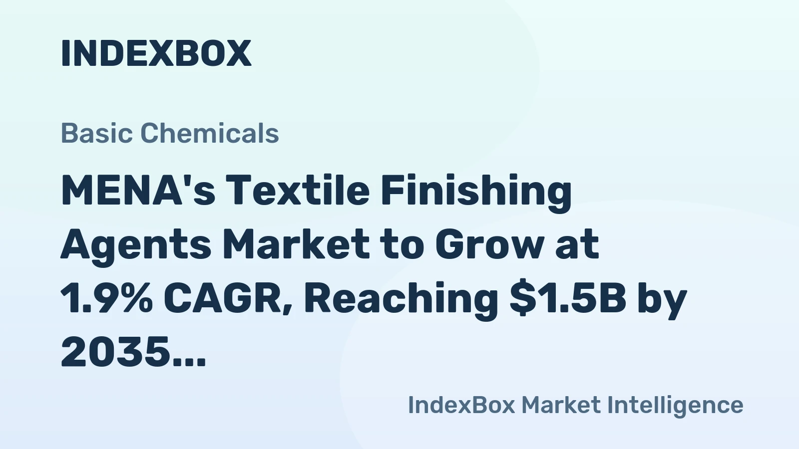 MENA's Textile Finishing Agents Market to Grow at 1.9% CAGR, Reaching $1.5B by 2035