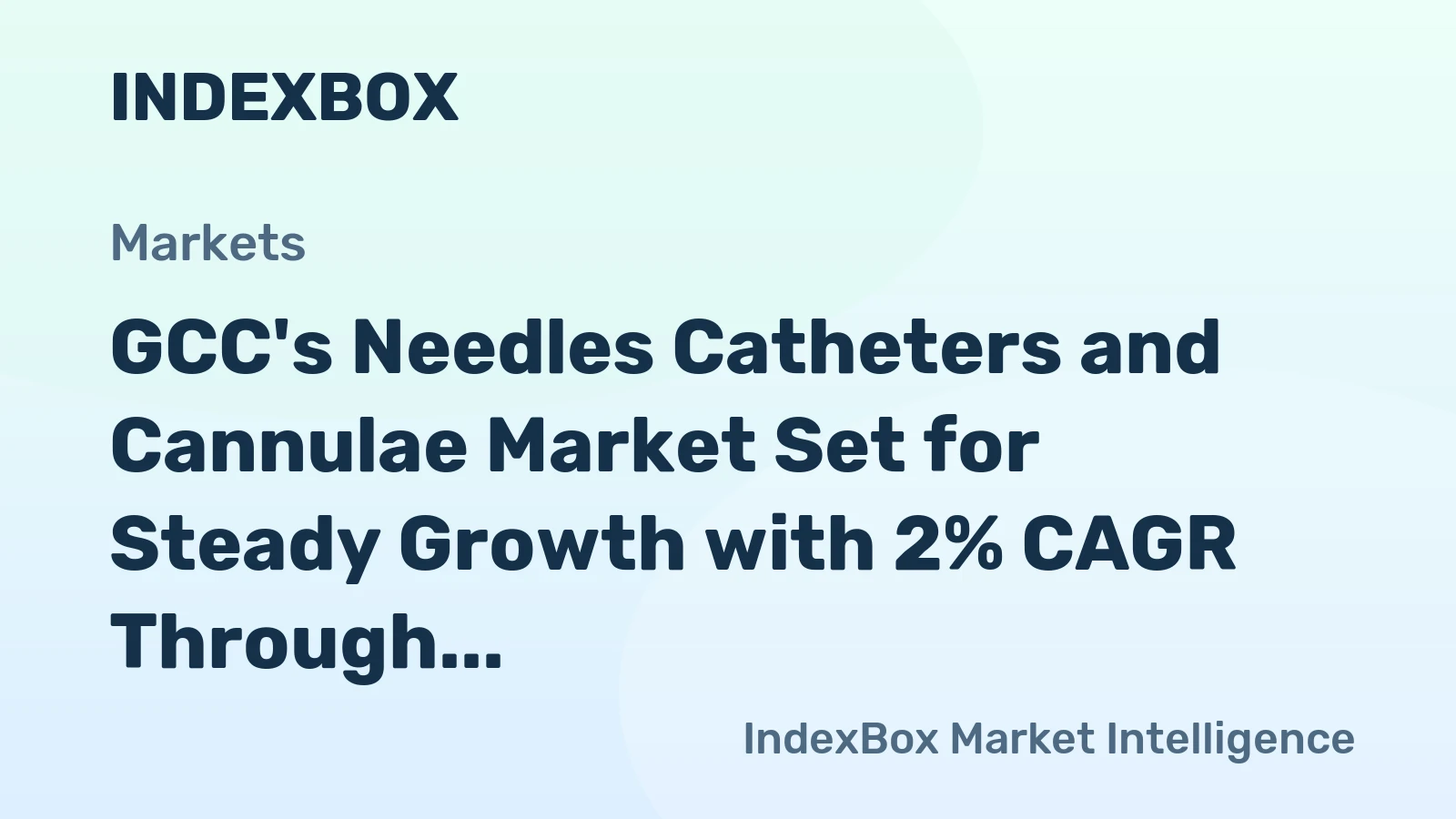 GCC's Needles Catheters and Cannulae Market Set for Steady Growth with 2% CAGR Through 2035