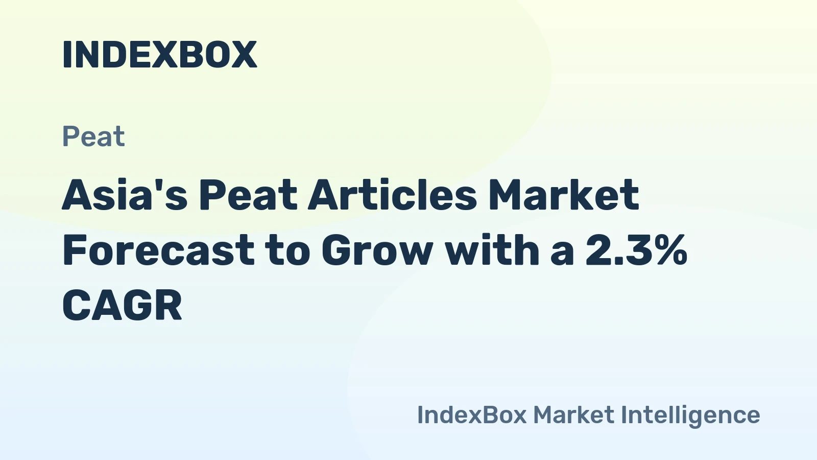 Asia's Peat Articles Market Forecast to Grow with a 2.3% CAGR