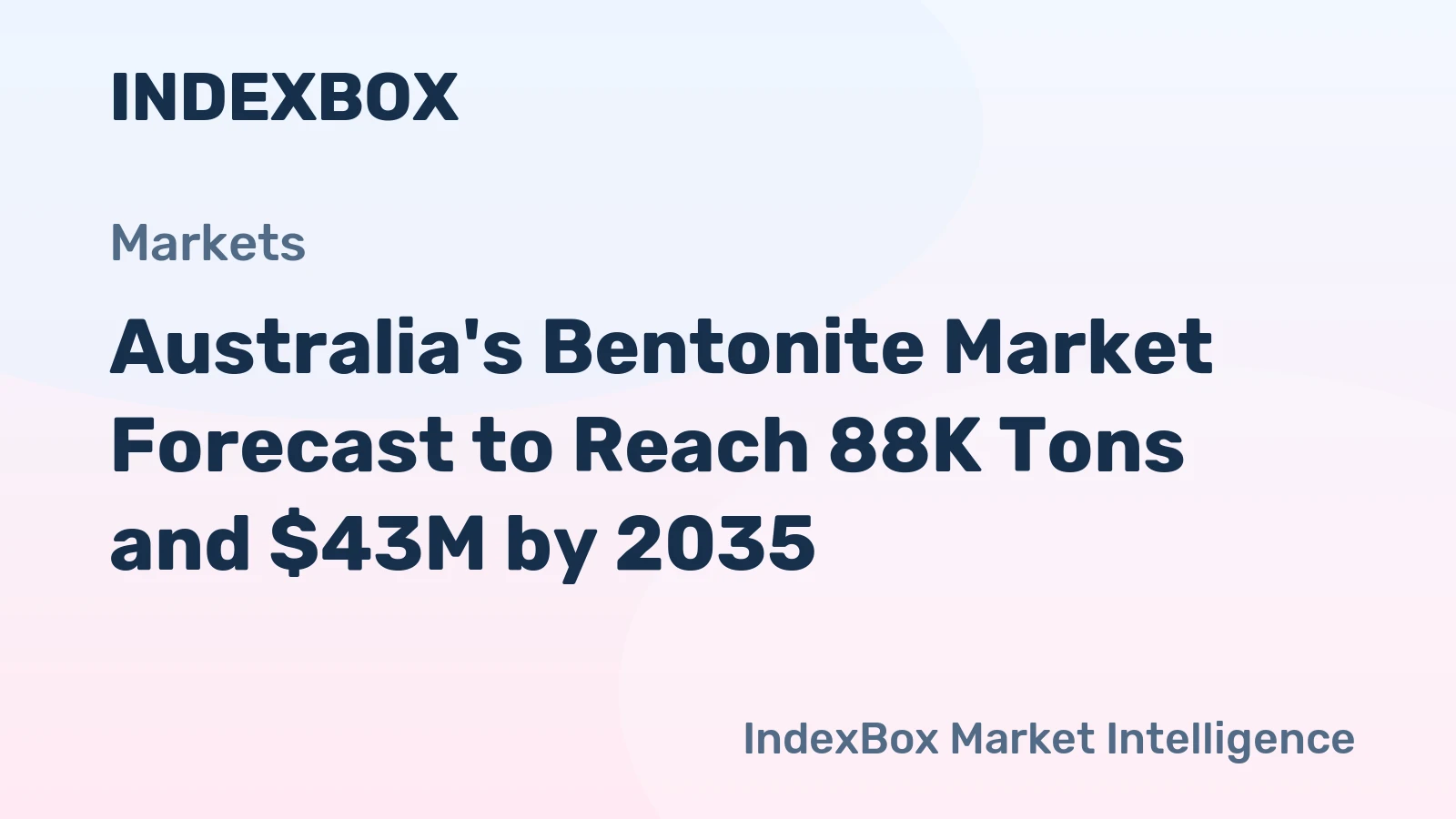 Australia's Bentonite Market Forecast to Reach 88K Tons and $43M by 2035