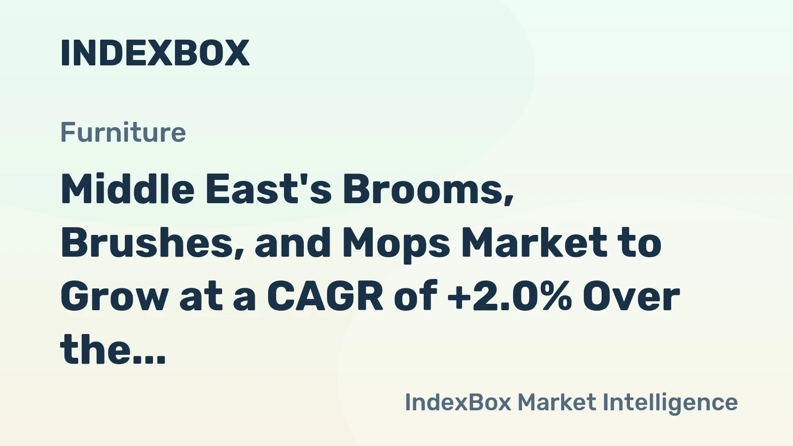 Middle East's Brooms, Brushes, and Mops Market to Grow at a CAGR of +2.0% Over the Next Decade