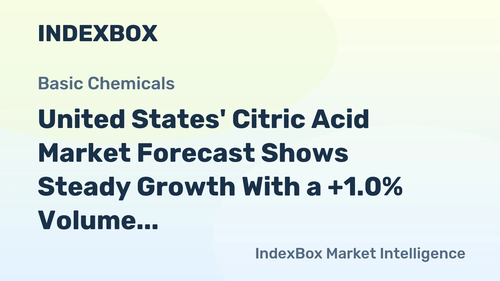 United States' Citric Acid Market Forecast Shows Steady Growth With a +1.0% Volume CAGR