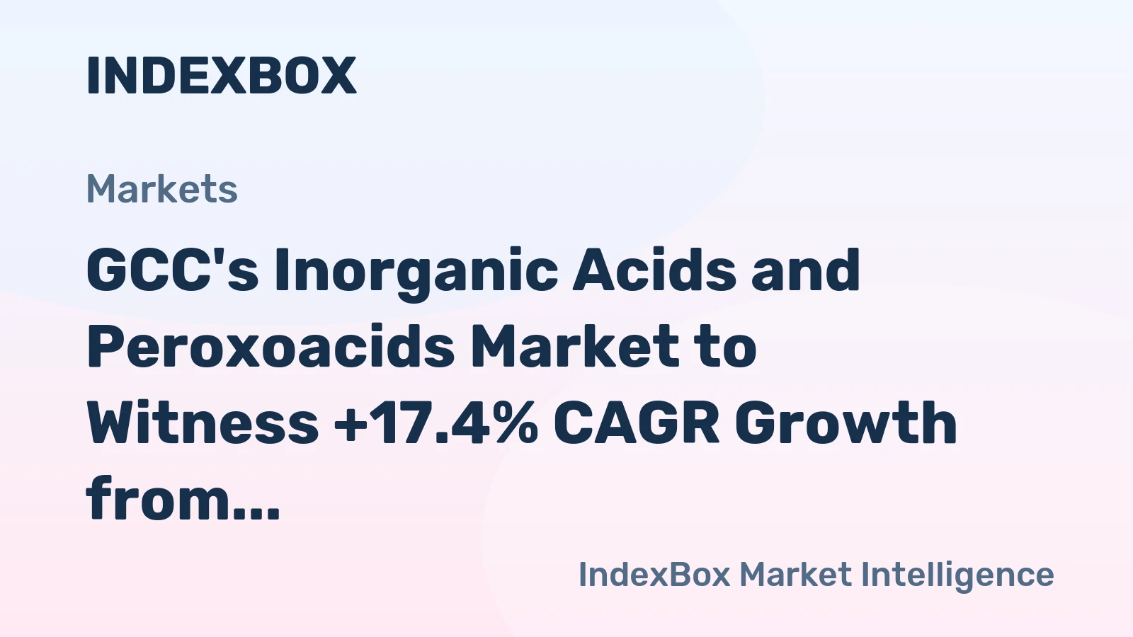GCC's Inorganic Acids and Peroxoacids Market to Witness +17.4% CAGR Growth from 2024 to 2035