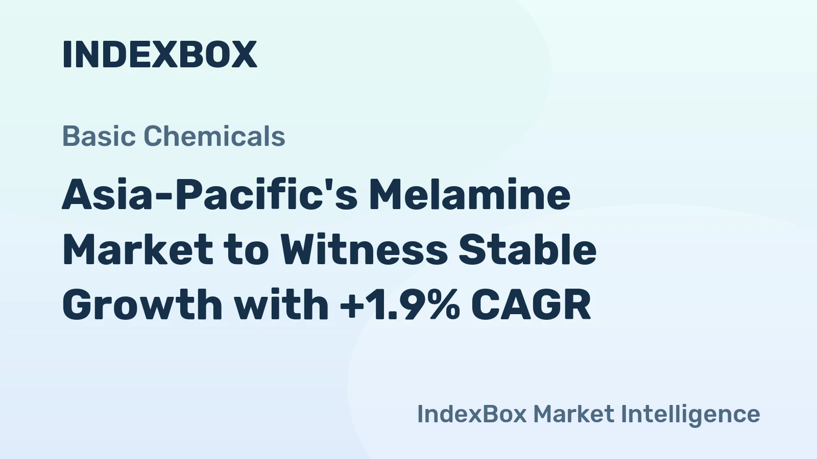 Asia-Pacific's Melamine Market to Witness Stable Growth with +1.9% CAGR
