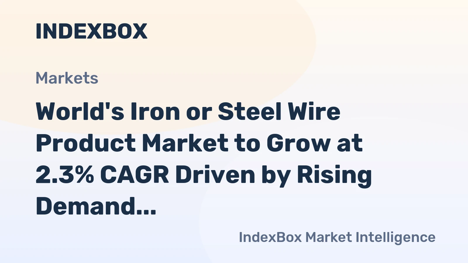 World's Iron or Steel Wire Product Market to Grow at 2.3% CAGR Driven by Rising Demand
