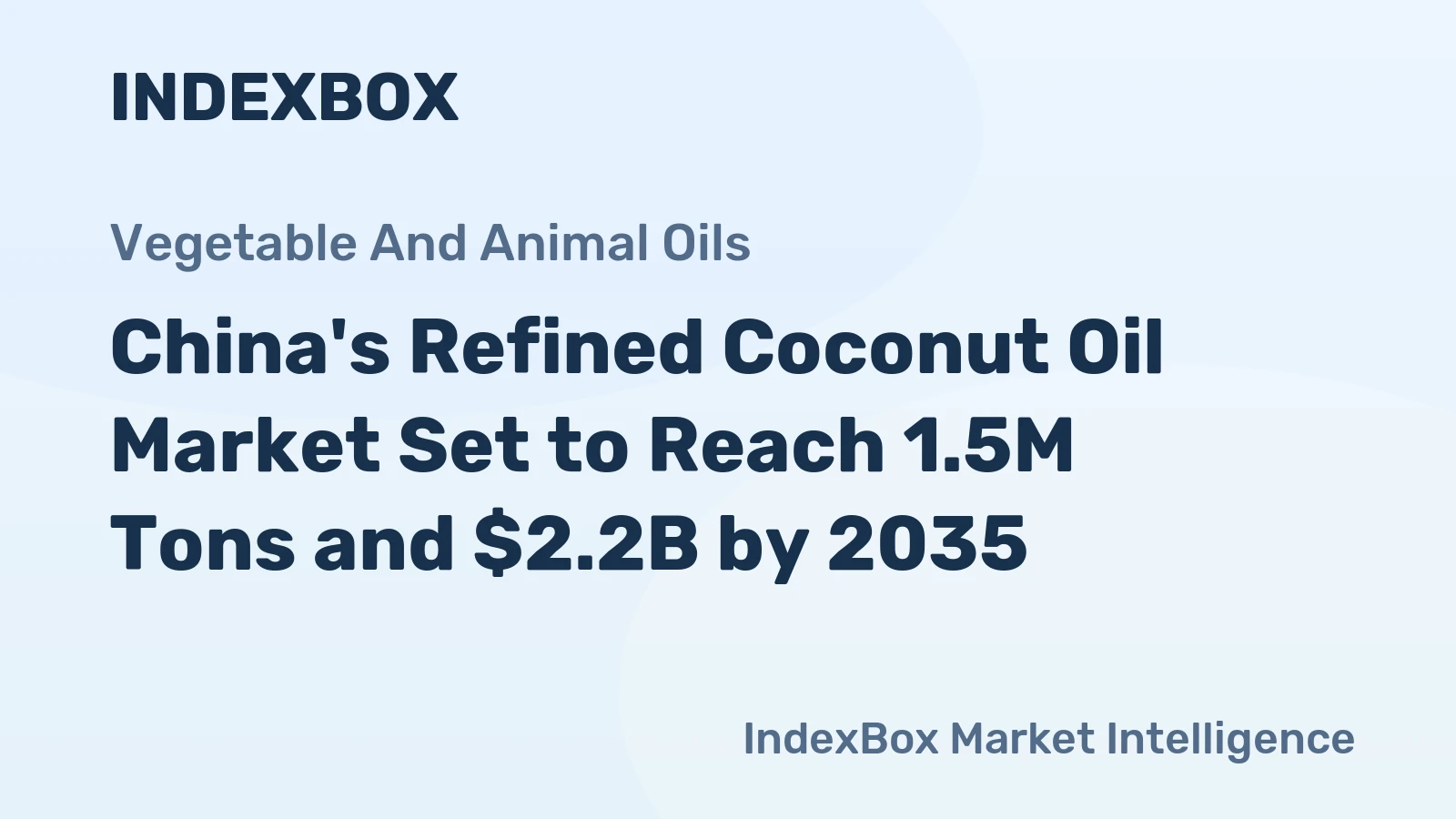 China's Refined Coconut Oil Market Set to Reach 1.5M Tons and $2.2B by 2035