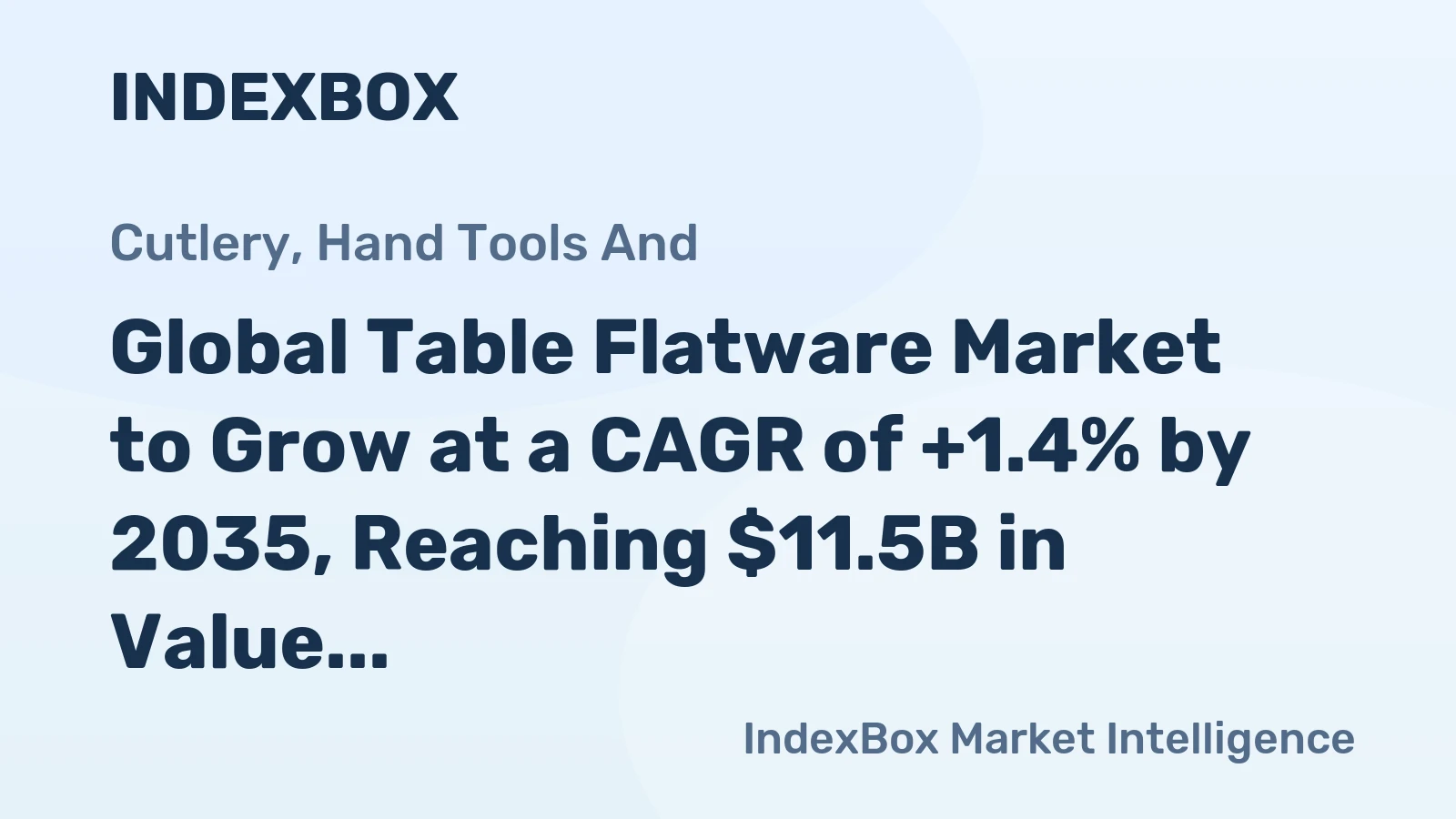 Global Table Flatware Market to Grow at a CAGR of +1.4% by 2035, Reaching $11.5B in Value