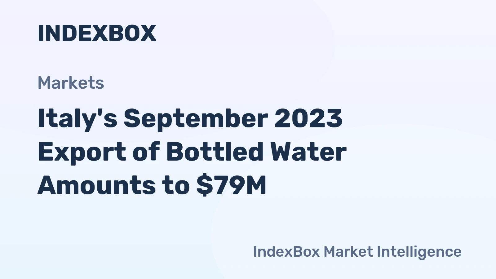 Italy's September 2023 Export of Bottled Water Amounts to $79M