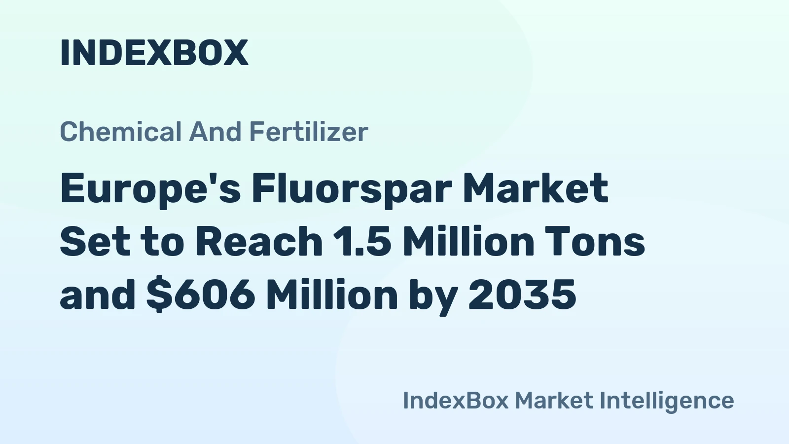 Europe's Fluorspar Market Set to Reach 1.5 Million Tons and $606 Million by 2035