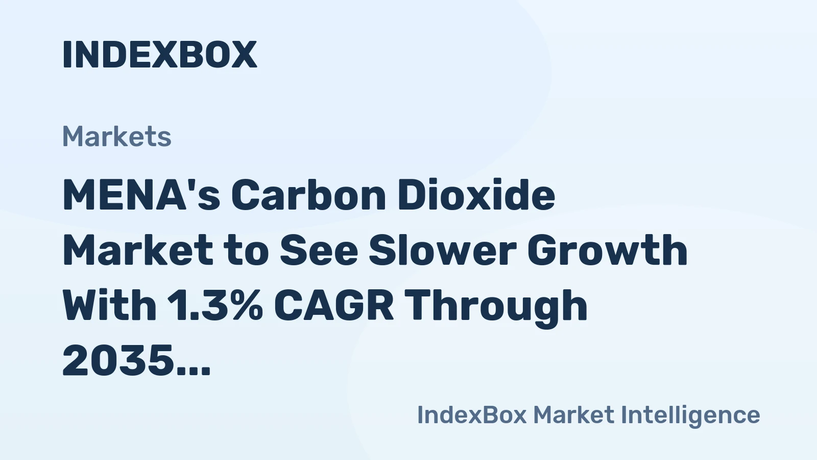MENA's Carbon Dioxide Market to See Slower Growth With 1.3% CAGR Through 2035