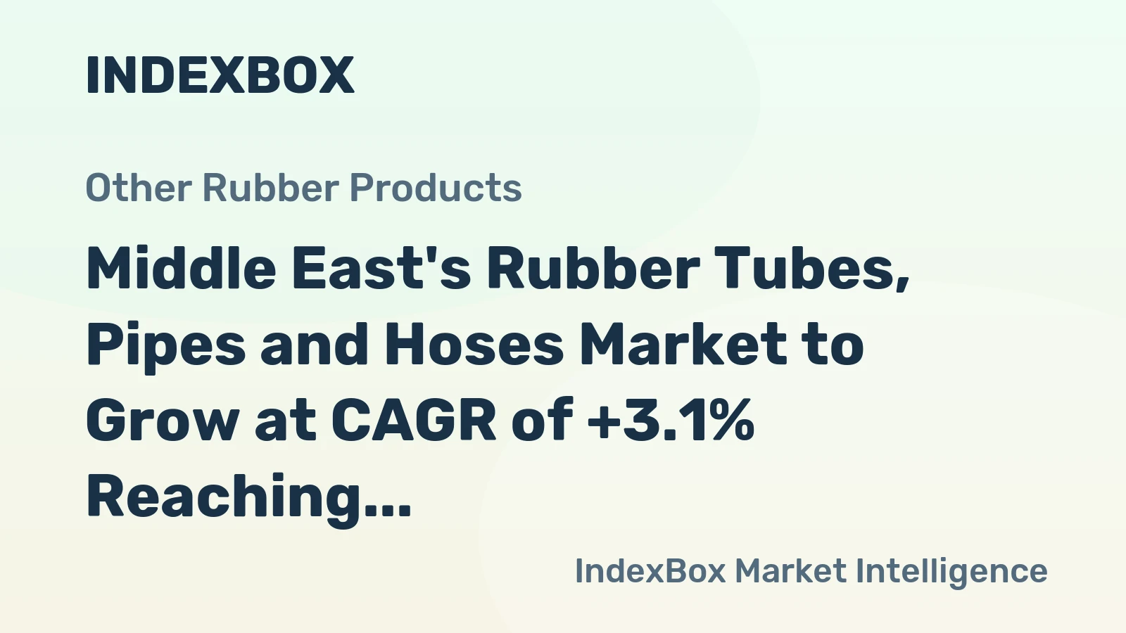 Middle East's Rubber Tubes, Pipes and Hoses Market to Grow at CAGR of +3.1% Reaching $4.1B by 2035